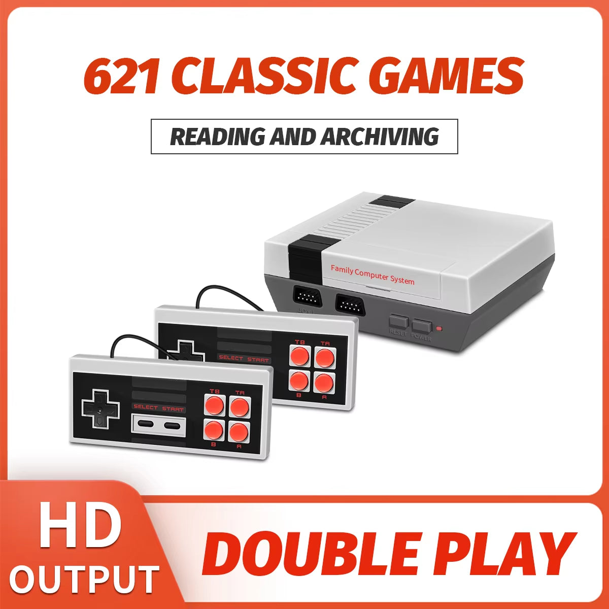 Retro Family HD Video Classic Game Console Built-In 621 Games HD Outpu ...